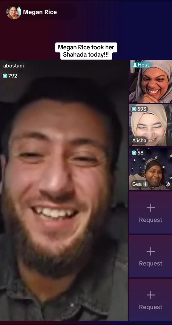 MEGAN RICE TAKING HER SHAHADAH