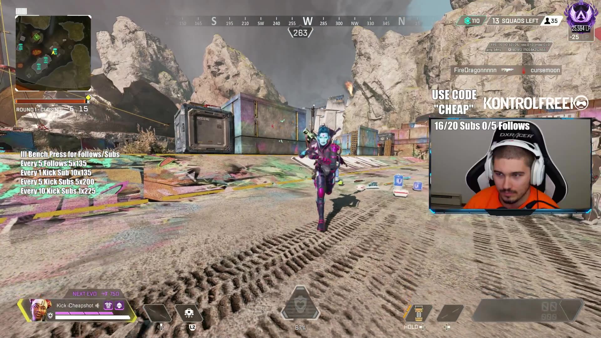 Apex Legend Road to 100 Rumble Follows Come Hang