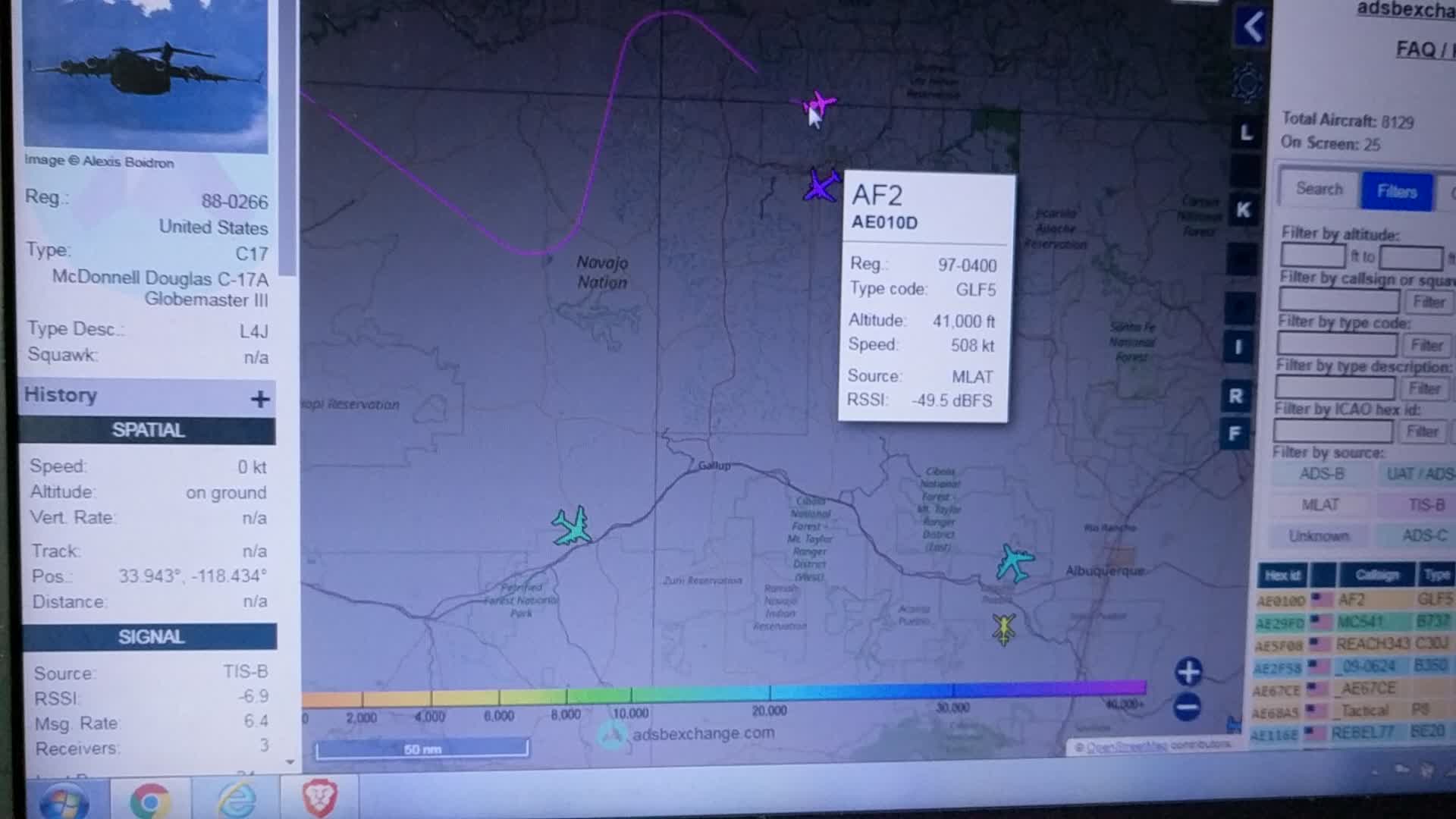 LAX C-17 ANON Plane Joined By AF2 & AF2