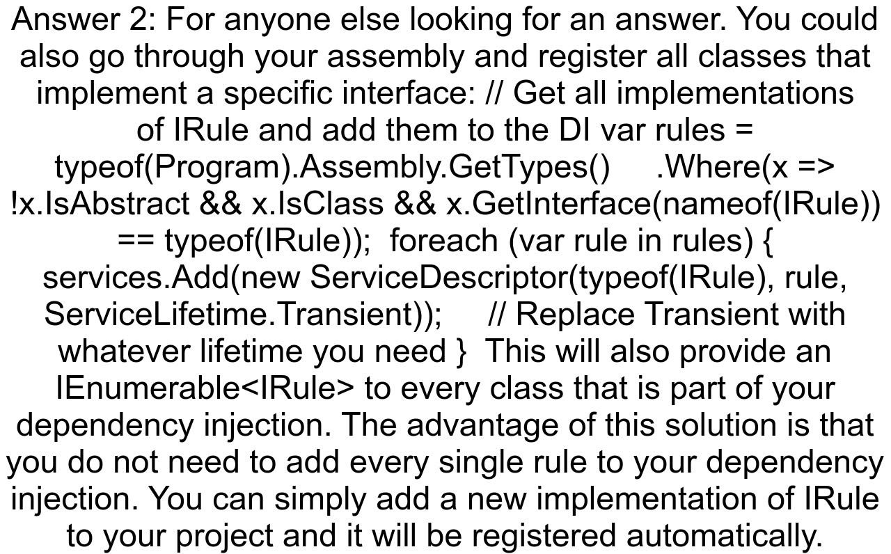 Net Core Dependency Injection Gt Get All Implementations Of An Interface 7493