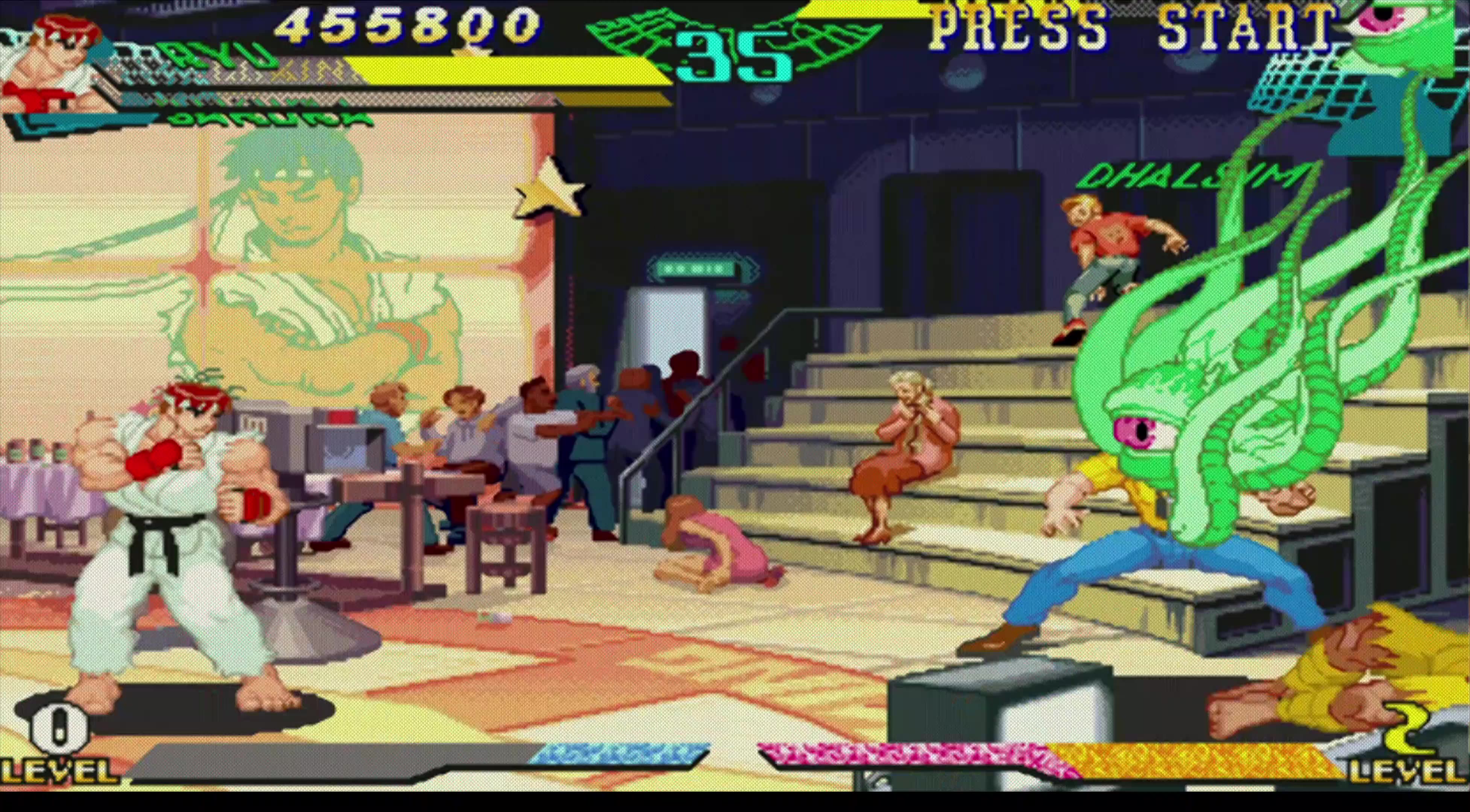 Sakura + Ryu vs Dhalsim + Shuma Gorath