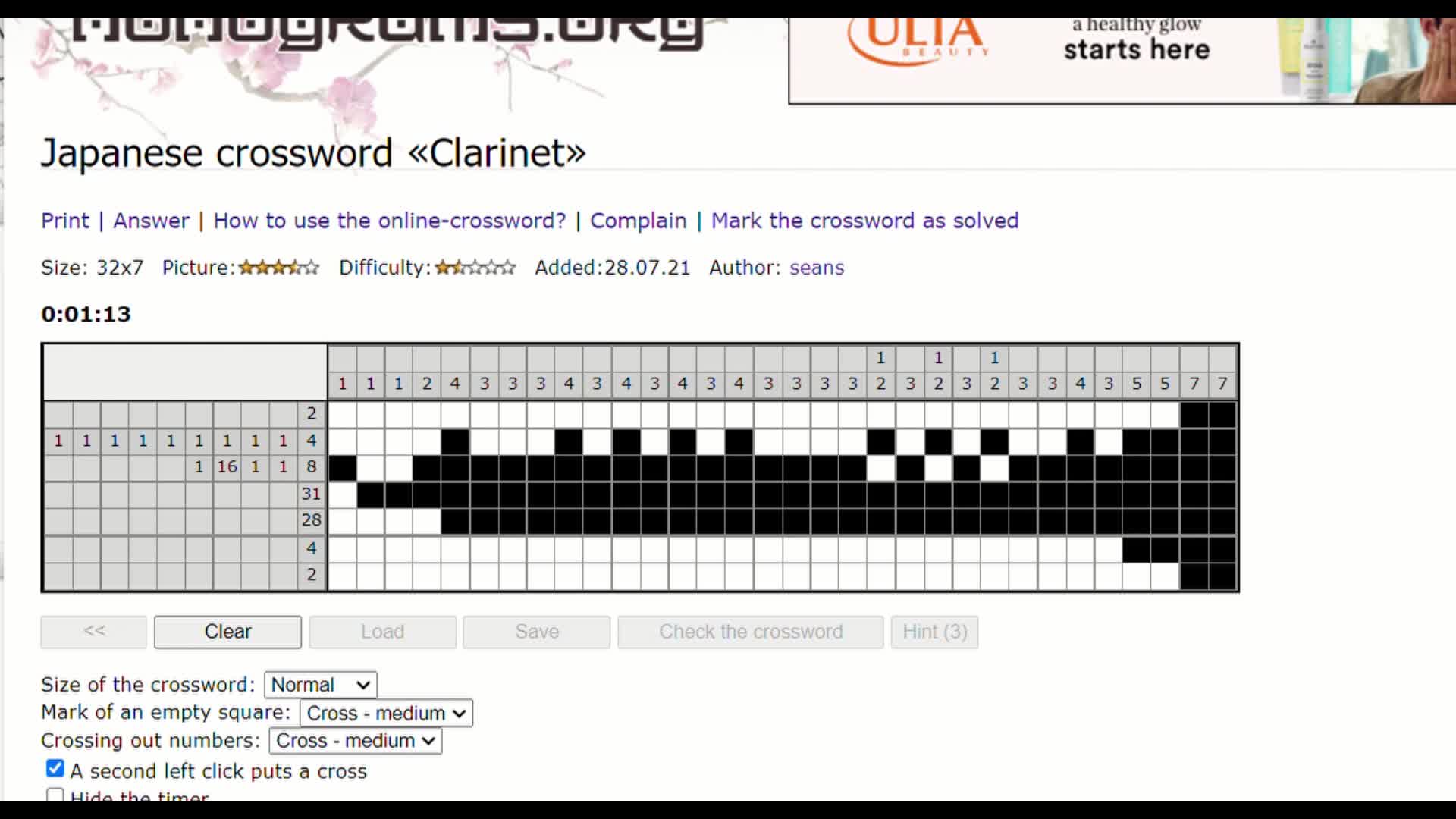 Nonograms - Clarinet