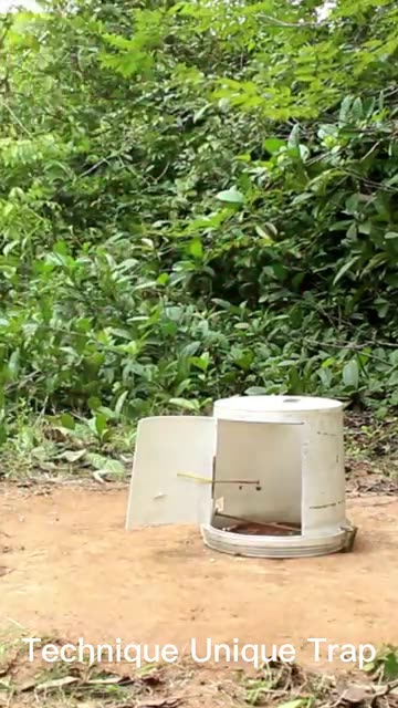 trapping using plastic bucket for birds trap