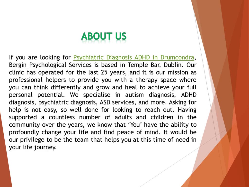 If you are looking for Psychiatric Diagnosis ADHD in Drumcondra