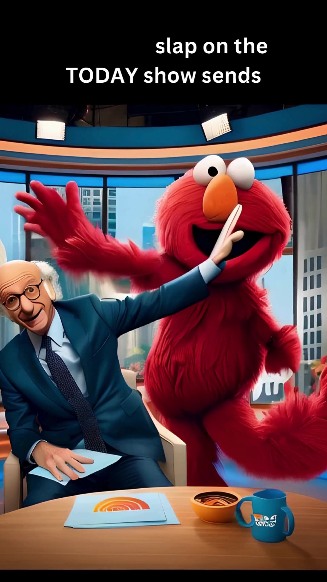 Larry David vs. Elmo #slap #sesamestreet