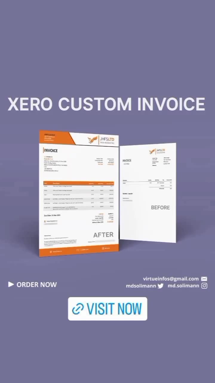 Xero template | Xero invoice template | Xero custom docx