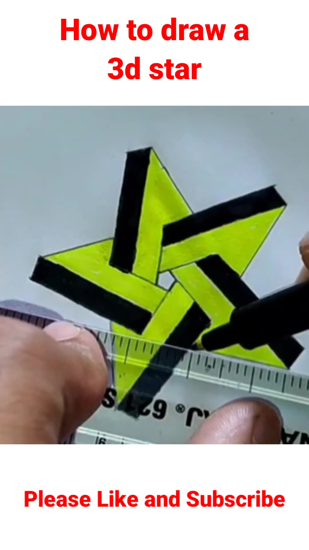 How to draw a 3d star || draw a 3d star ⭐