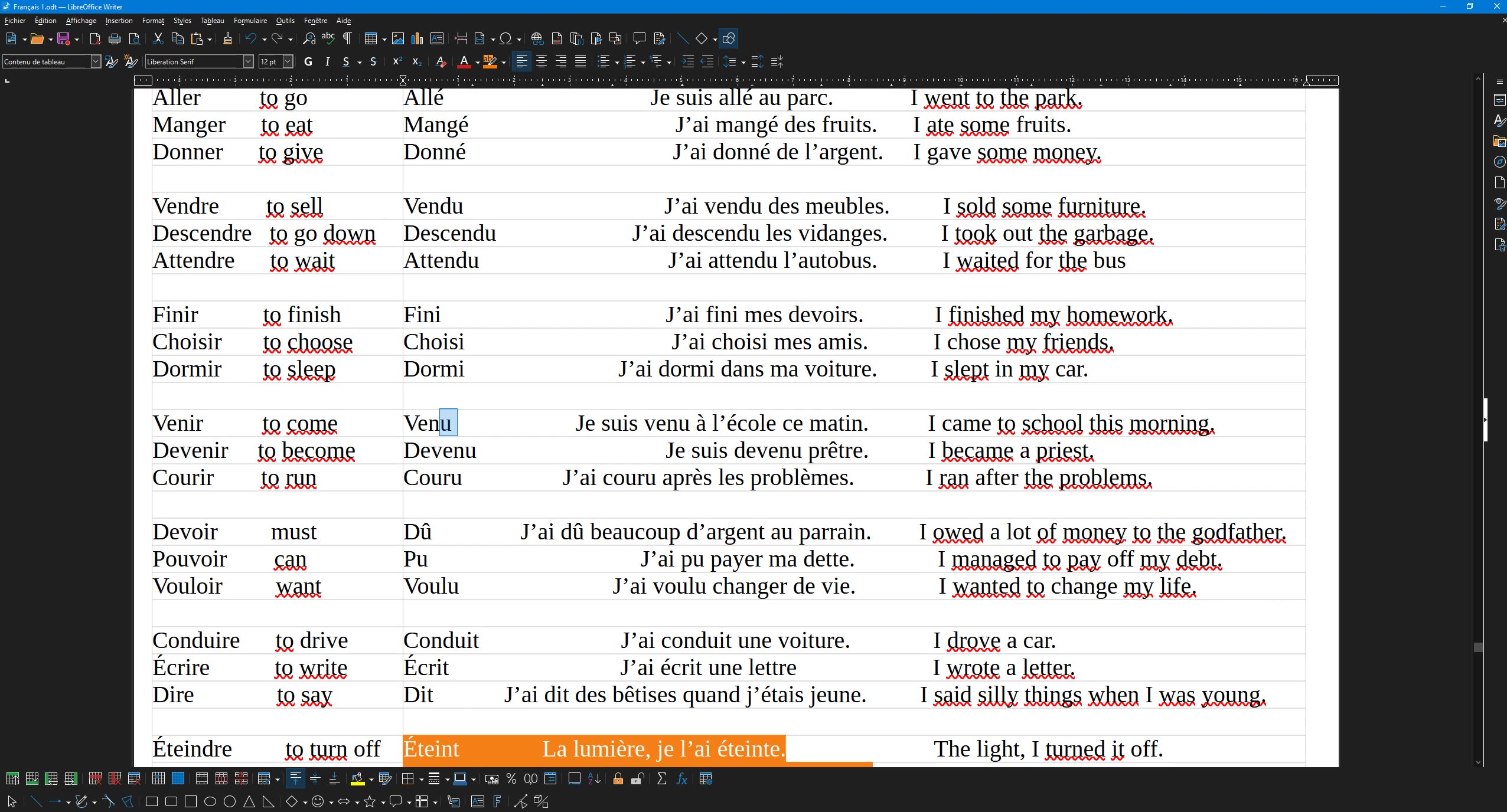 French 24 (new) Conjugaison of the compound past tense part 2
