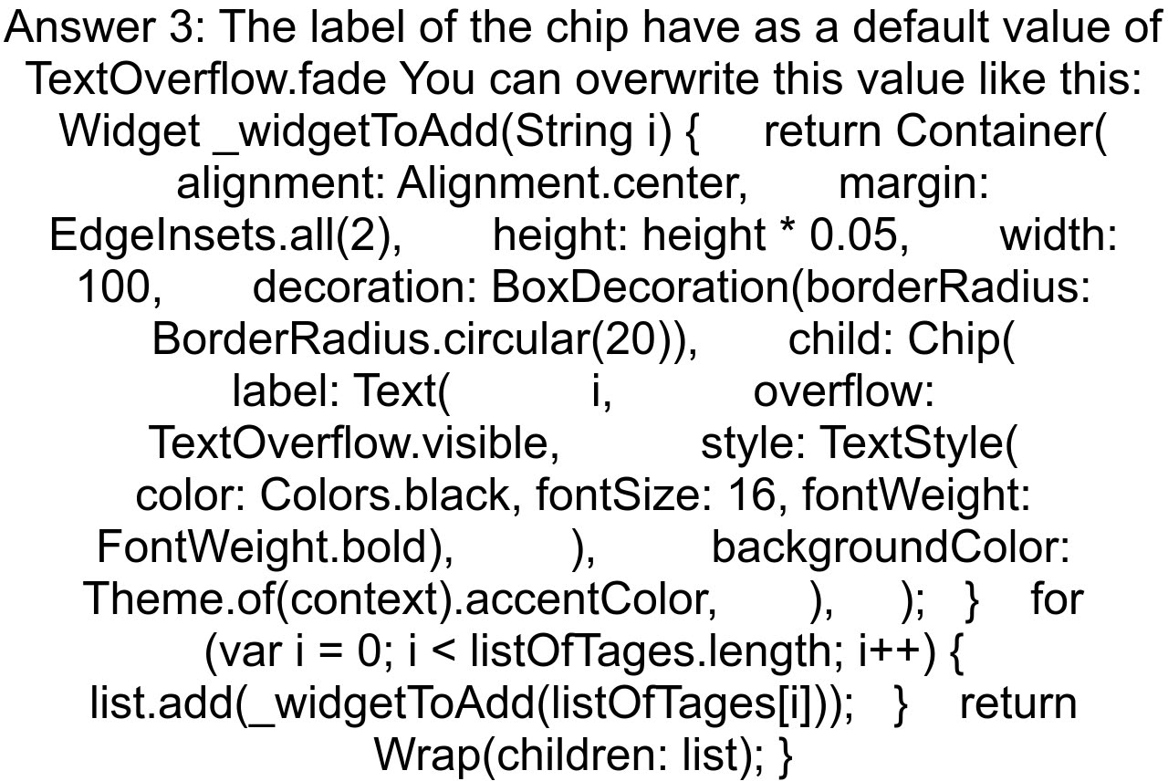 How to show the whole chip text in Flutter