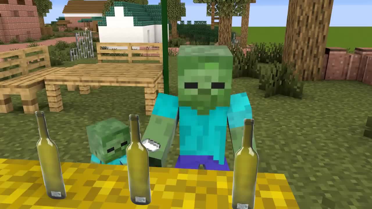 Baby Zombie and Unhappy Family - Sad Story - Minecraft Animation