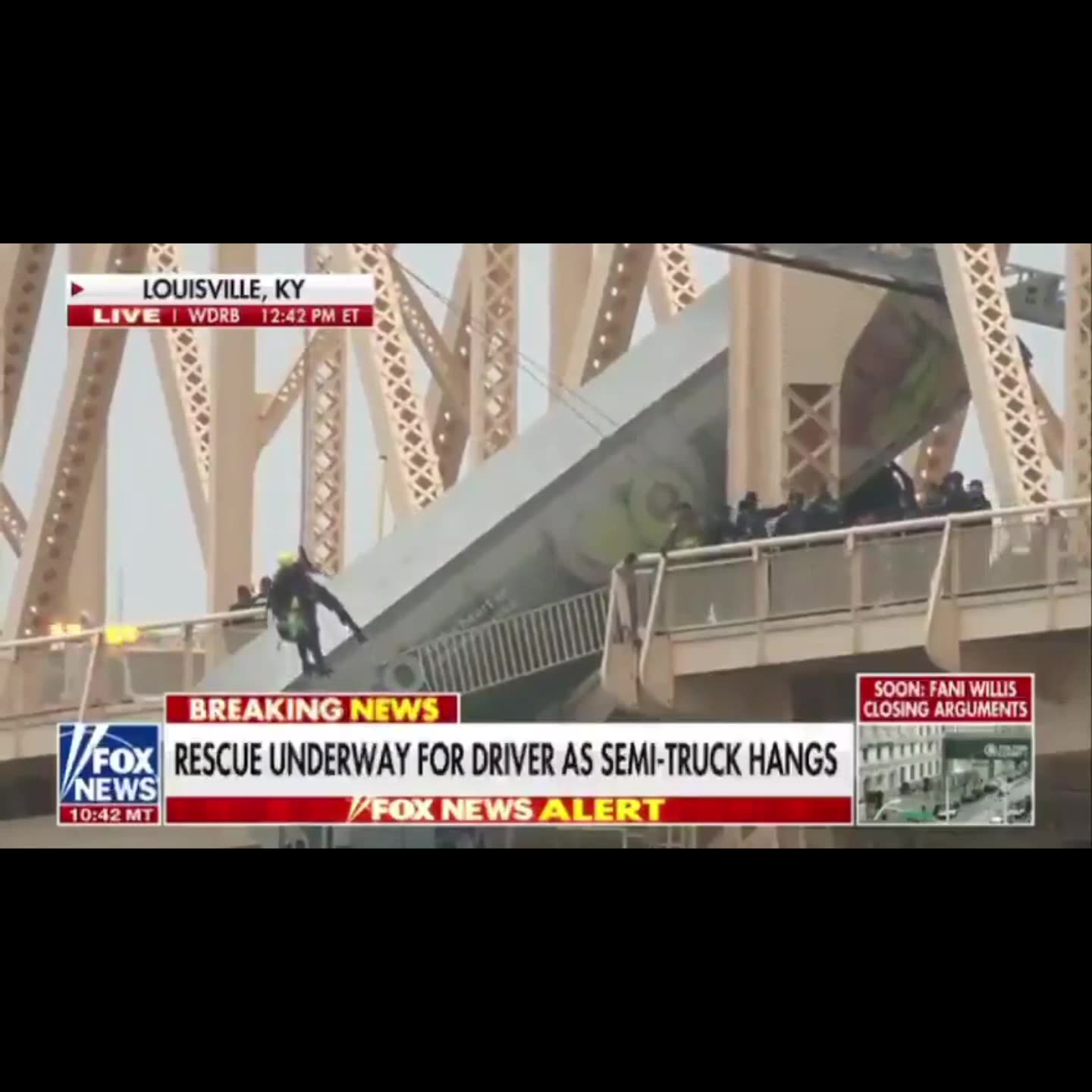 Dramatic Rescue Efforts can be seen as Semi-Truck Dangles Off the ...