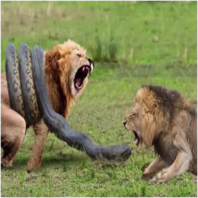 Big cat powerful Became prey of the Giant Anaconda