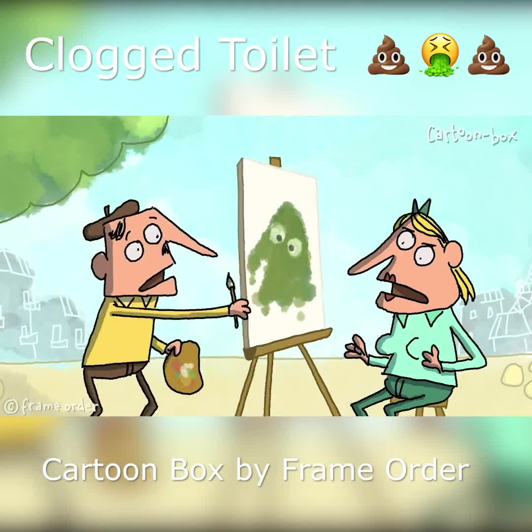 Clogged Toilet (Funny Short Animation)