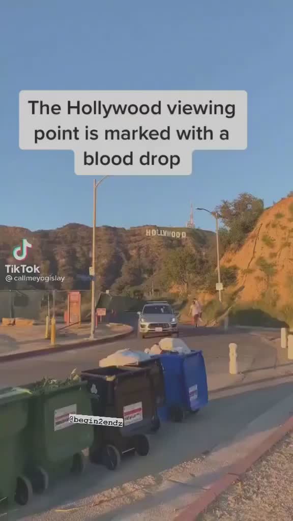 Hollywood Viewing Point Is Marked With A Blood Drop