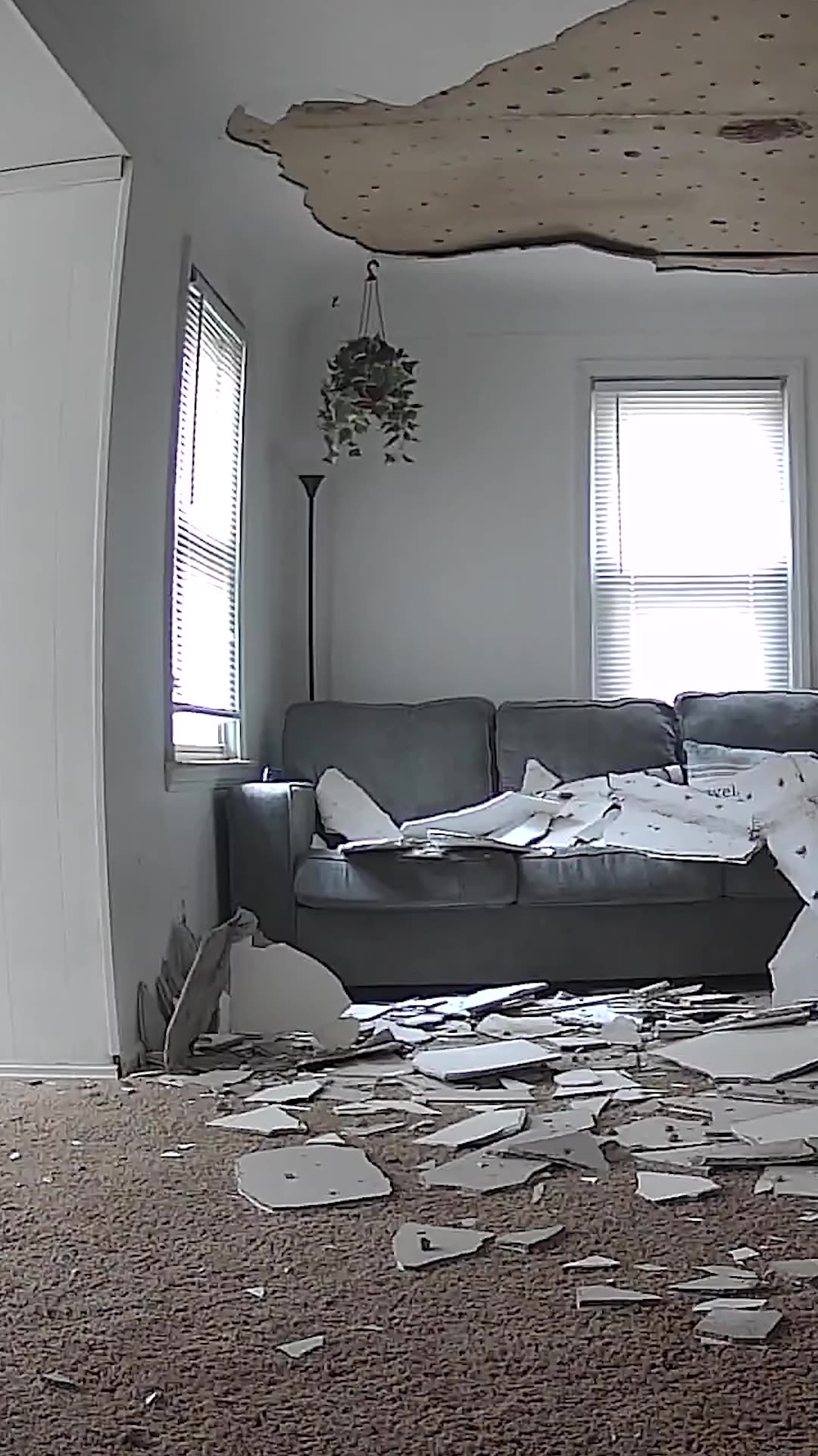 Man nearly struck by falling ceiling