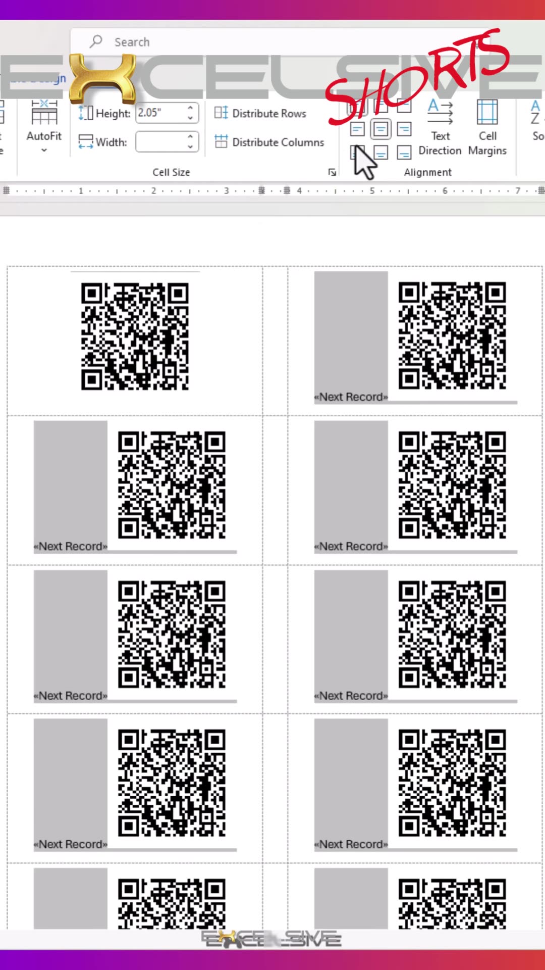 Print Bulk Barcodes & QR Codes in MS Word & Excel 4#shorts