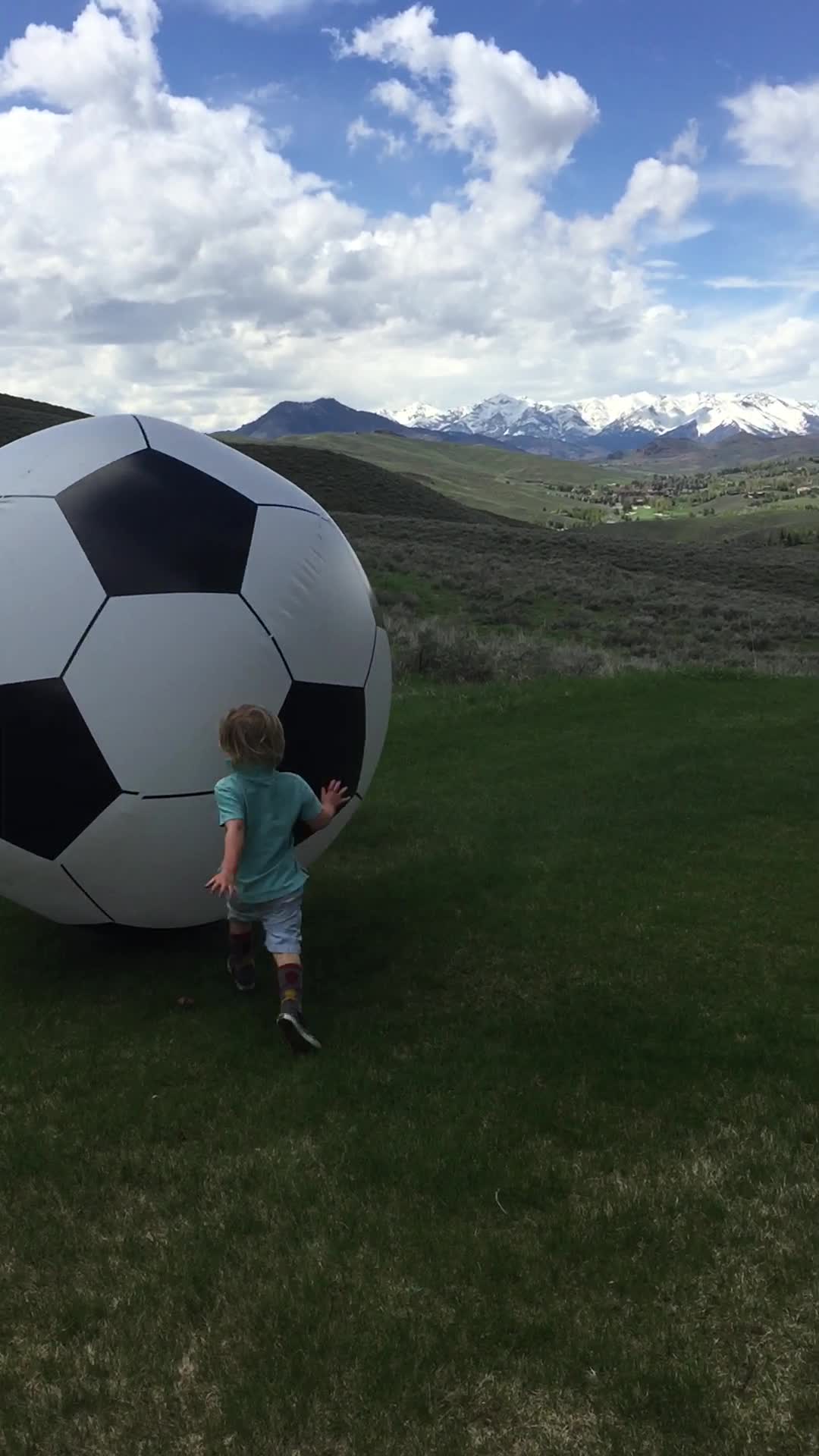Collab copyright protection - dad giant soccer ball boy wipeout