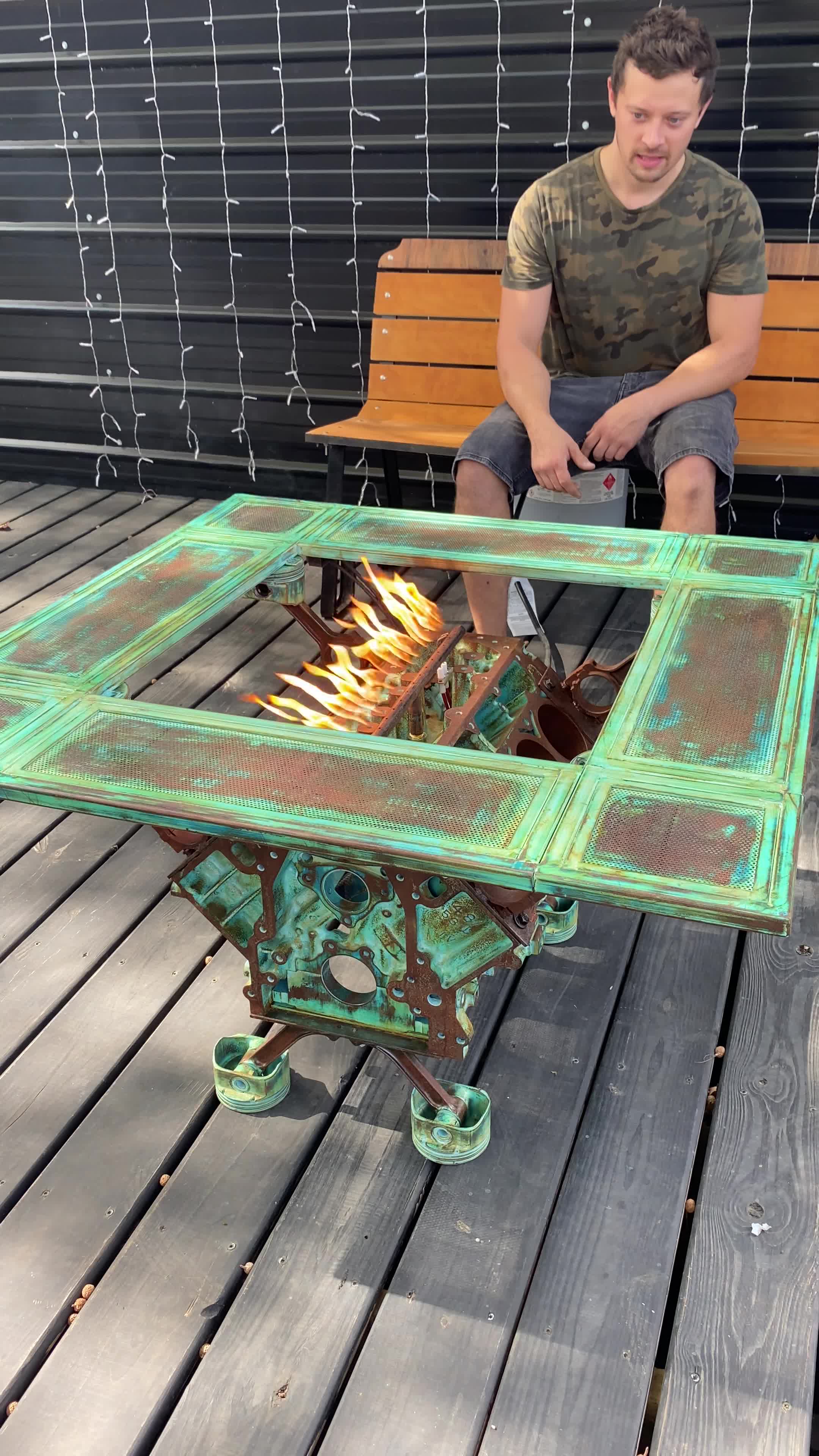 Impressive Engine Block Fire Pit