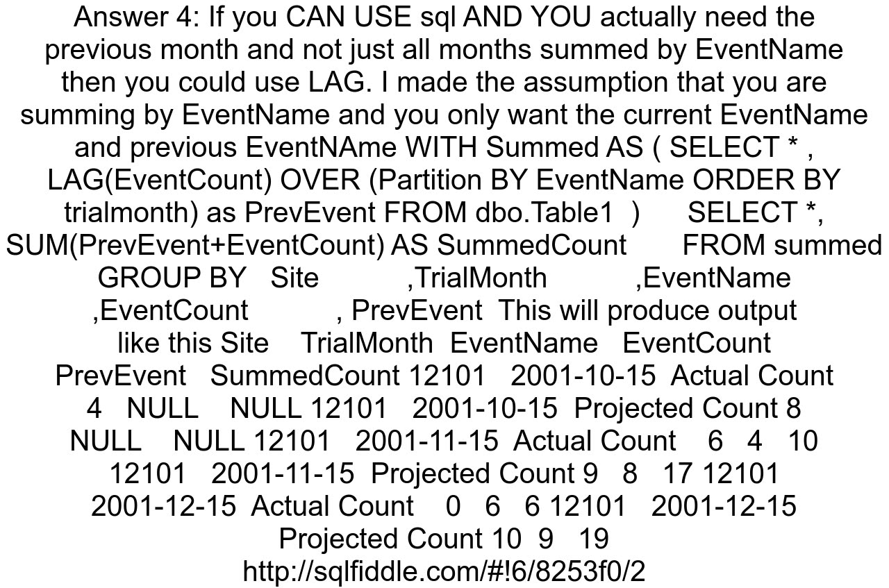 How To Sum Previous Month Values And Current Month Values In Sql Query 2092