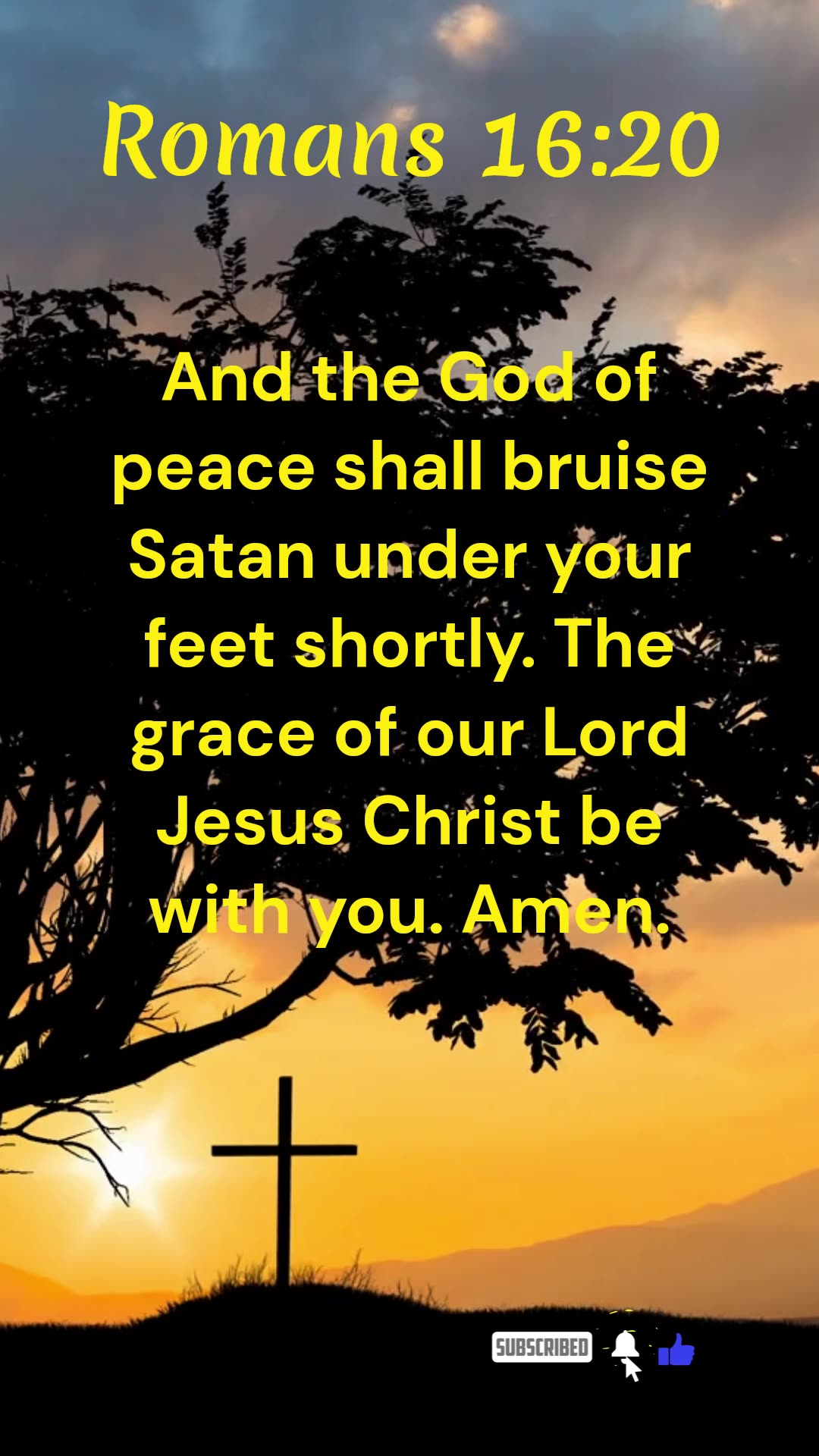 The God of peace shall bruise Satan under your feet shortly Romans 16:20 KJV #shorts