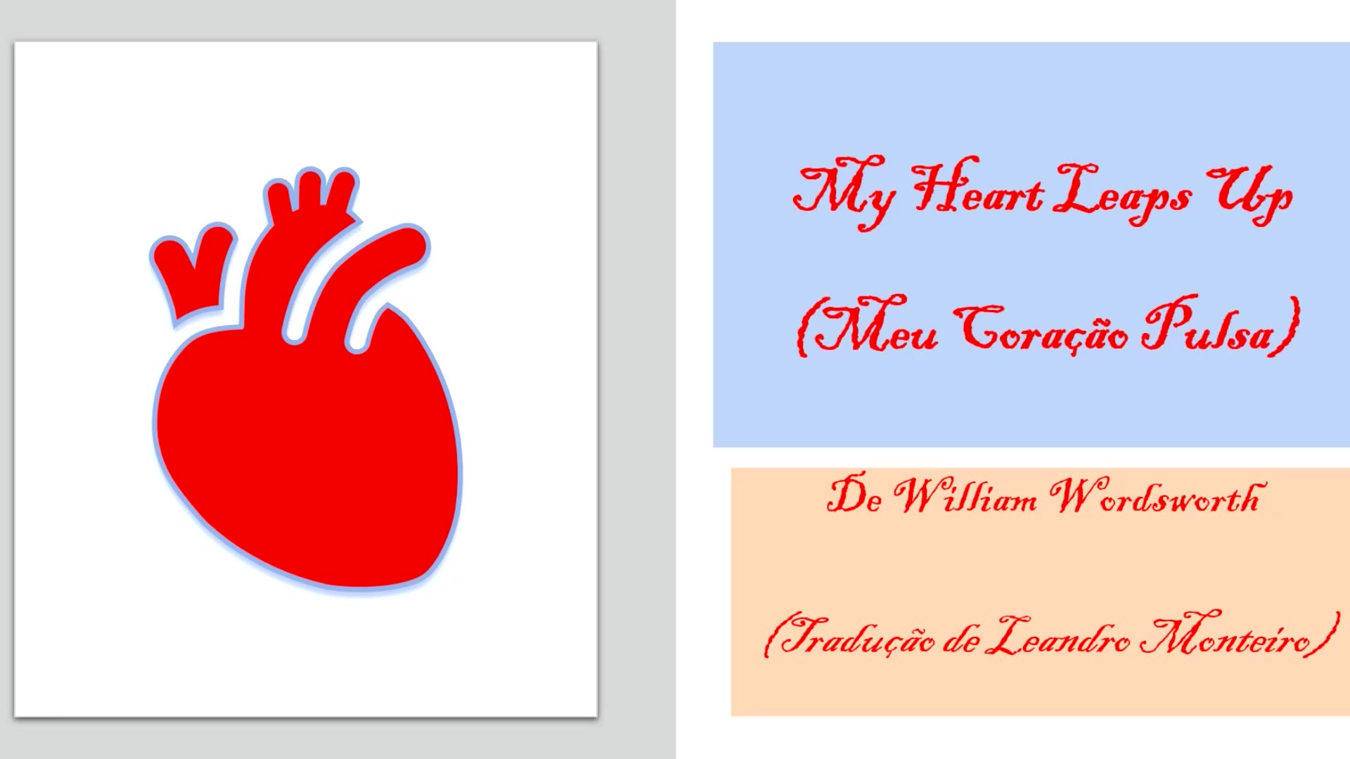 Recitation of MY HEART LEAPS UP by William Wordsworth (Cockermouth ...