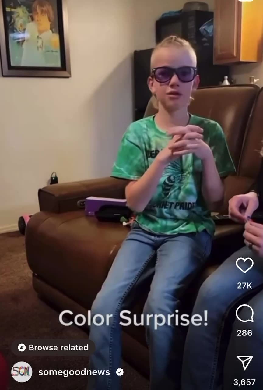 10-Year-Old Color Blind Boy Gets Glasses For Birthday - His Reaction Is ...