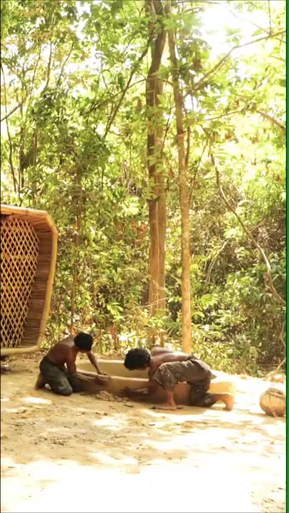 Building jungle and swimming pool