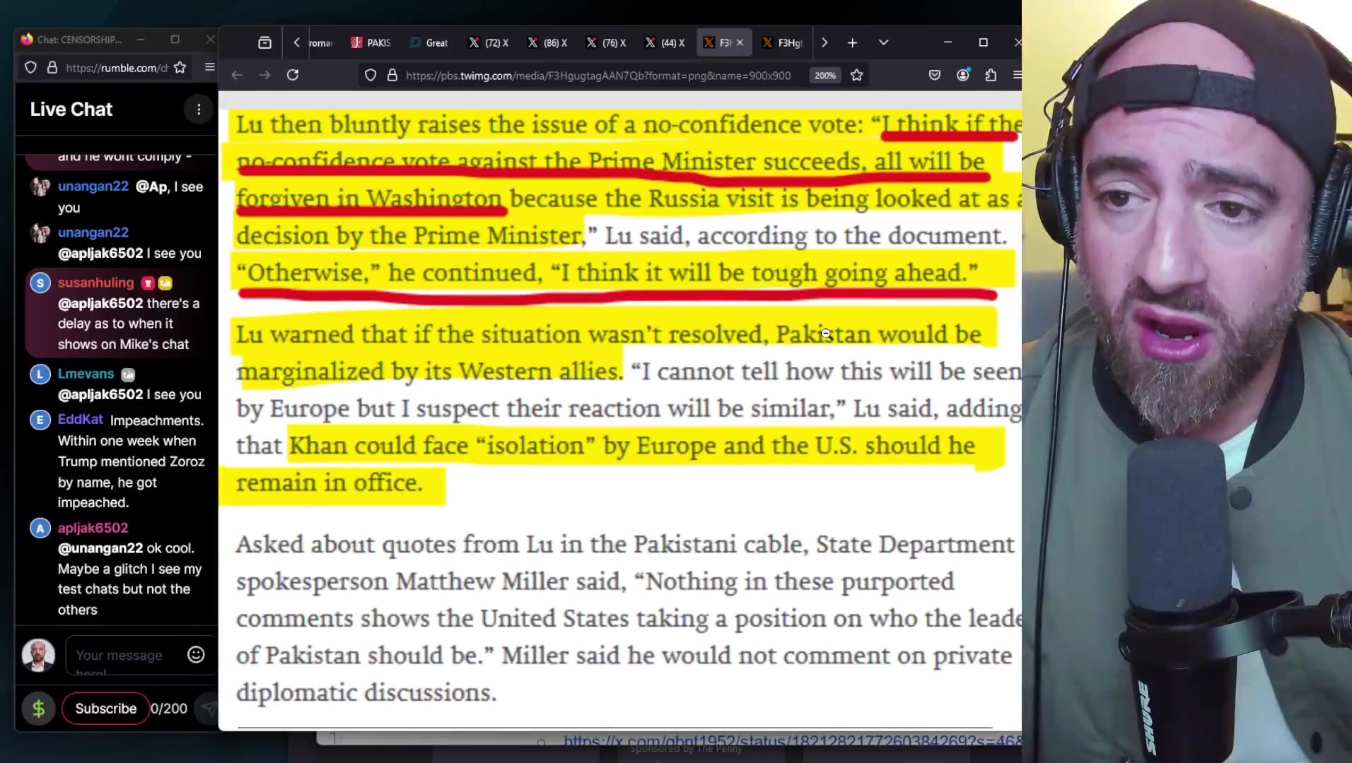 Mike Benz about President Trump taking an aggressivly neutral position ...