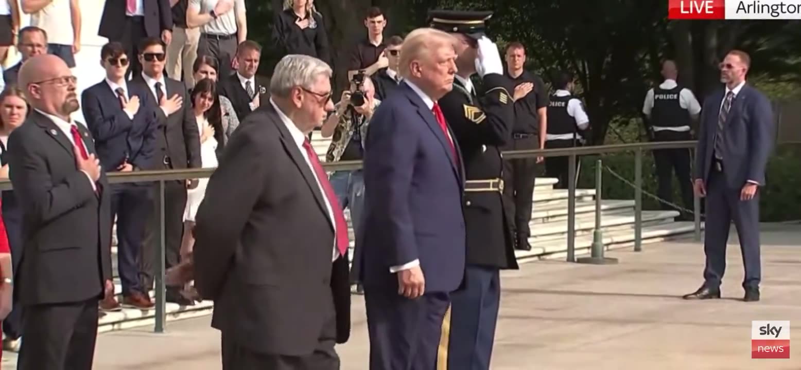 Trump at Arlington National Cemetery to honor the 13 service members...