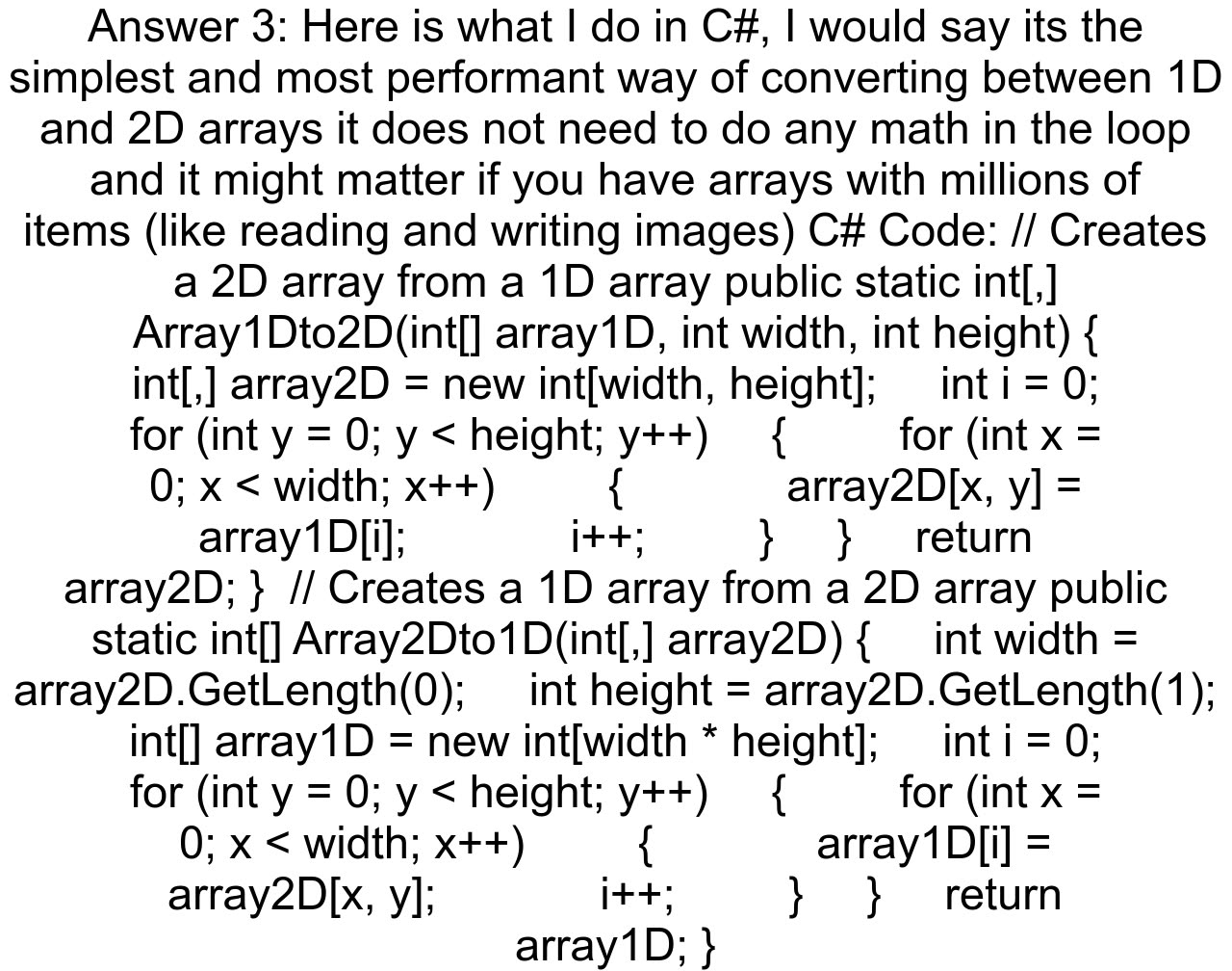 1d Array To 2d Array Mapping 8513