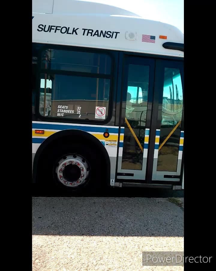 Suffolk county transit new flyer hybrid bus departing sunrise mall bus ...
