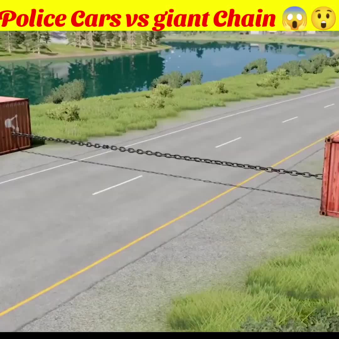 Police Car vs giant Chain