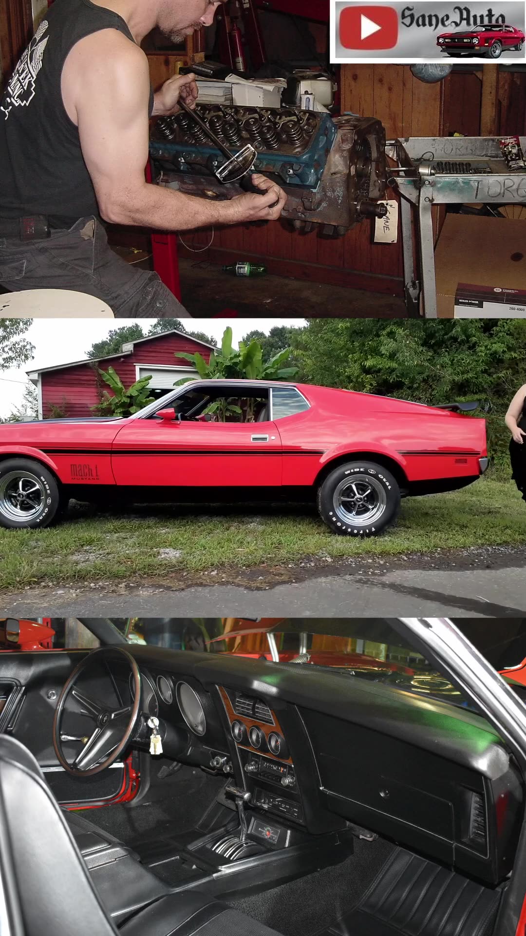1972 Mach1 mustang Classic muscle car sounds, idle engine sound effects