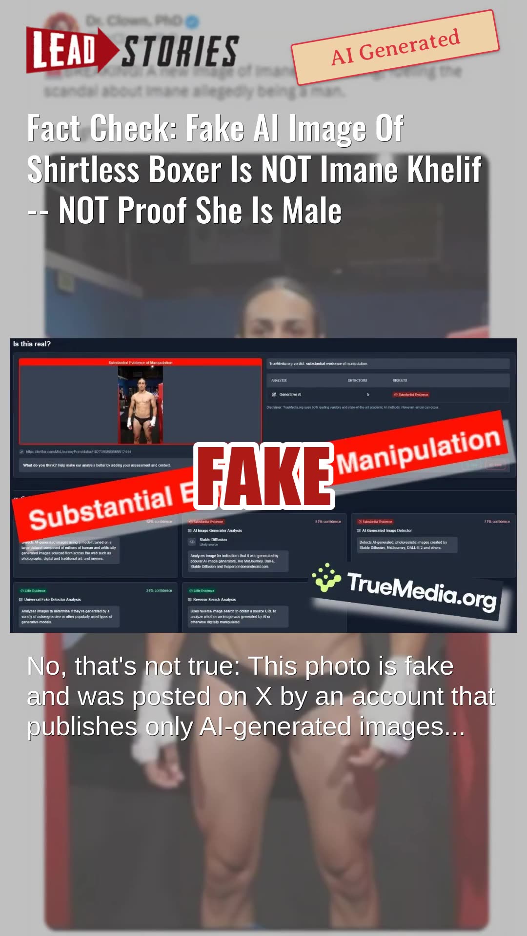 Fact Check: Fake AI Image Of Shirtless Boxer Is NOT Imane Khelif -- NOT ...