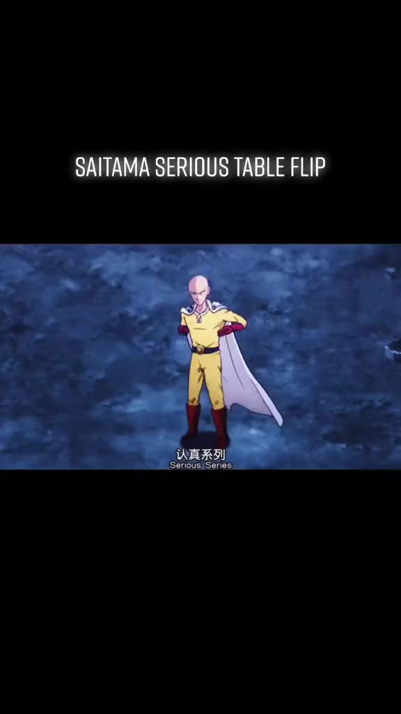 Saitama serious table flip , anime Saitama