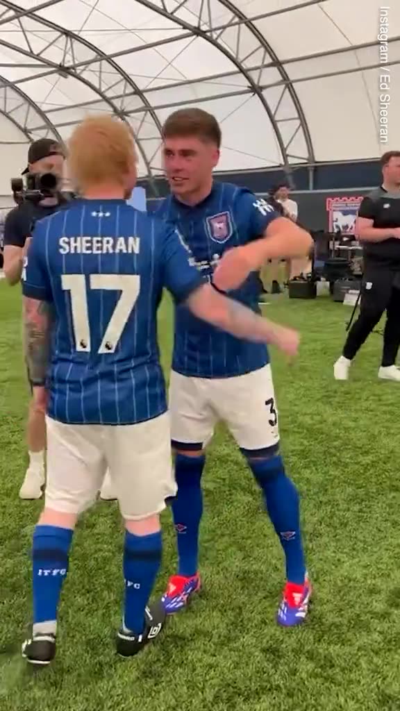 Ed Sheeran dives into pond giving us insights into his daily routine