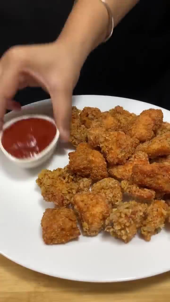 Chicken Popcorn with Ketchup ASMR Cooking #food #cooking #chicken # ...