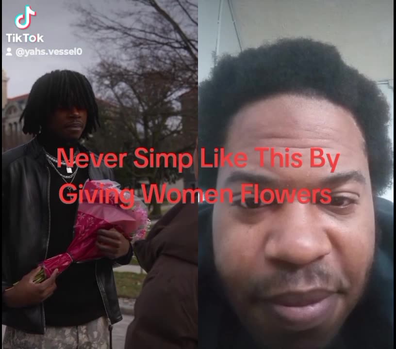 Never Simp Like This Giving Women Flowers
