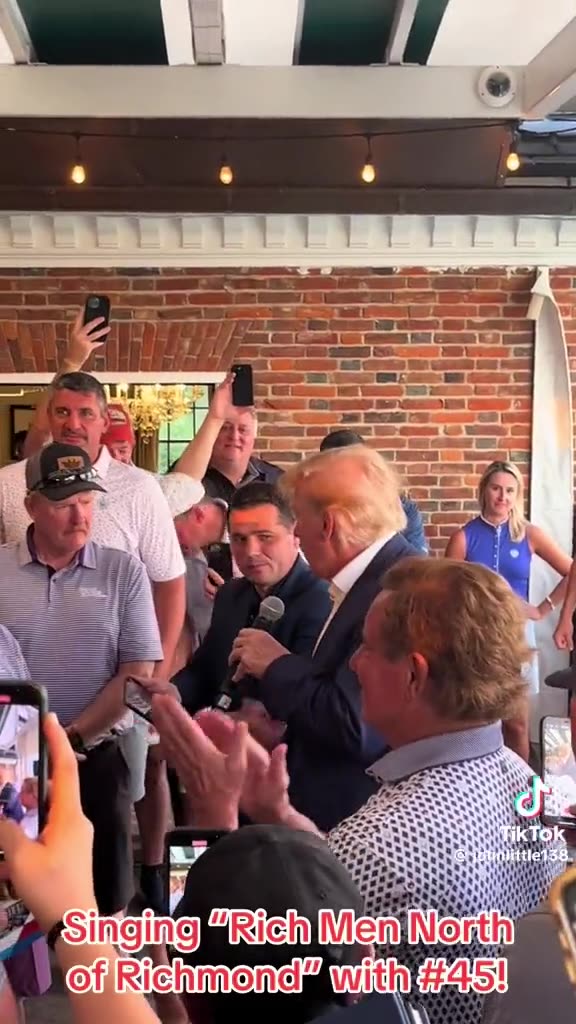 Trump jams to Rich Men North of Richmond with the crowd