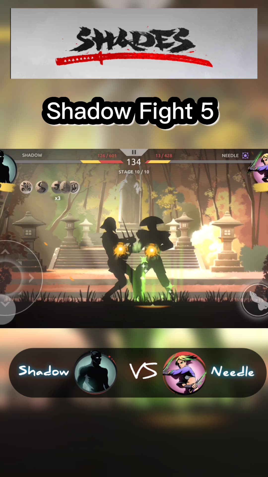 Shadow fight 5 | SHADES | 2nd Boss fight | shadow vs needle