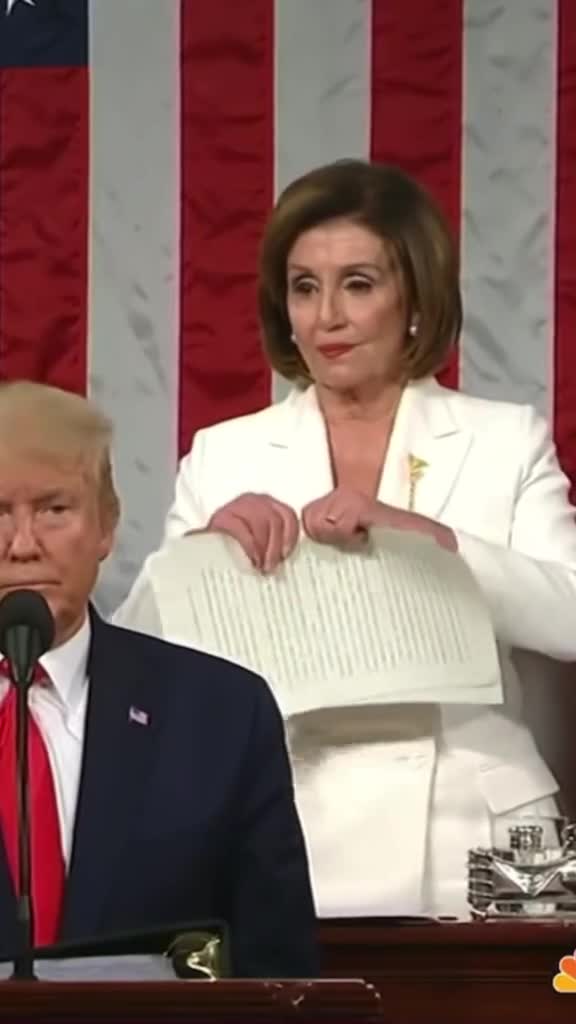 Nancy Pelosi ripping Trump's speech