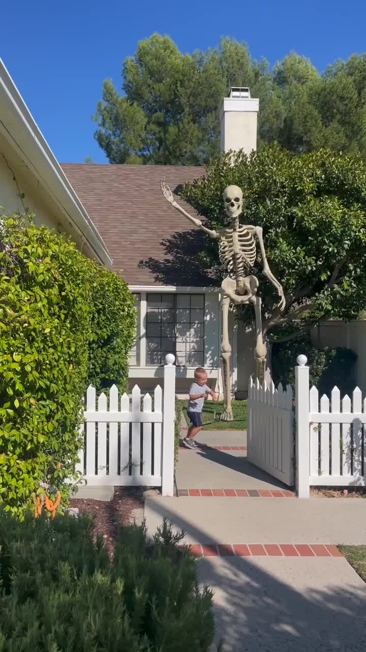 Boy Doesn't See Giant Skeleton Until It's Too Late