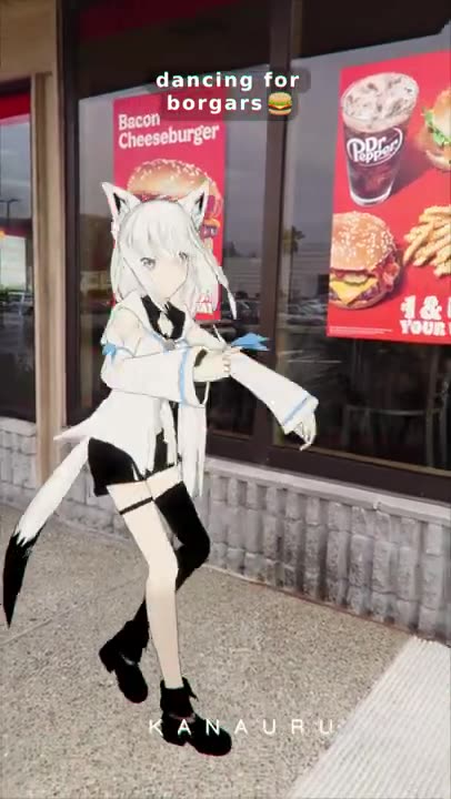Fubuki coffin dance at burger store pt 1「 Shirakami Fubuki