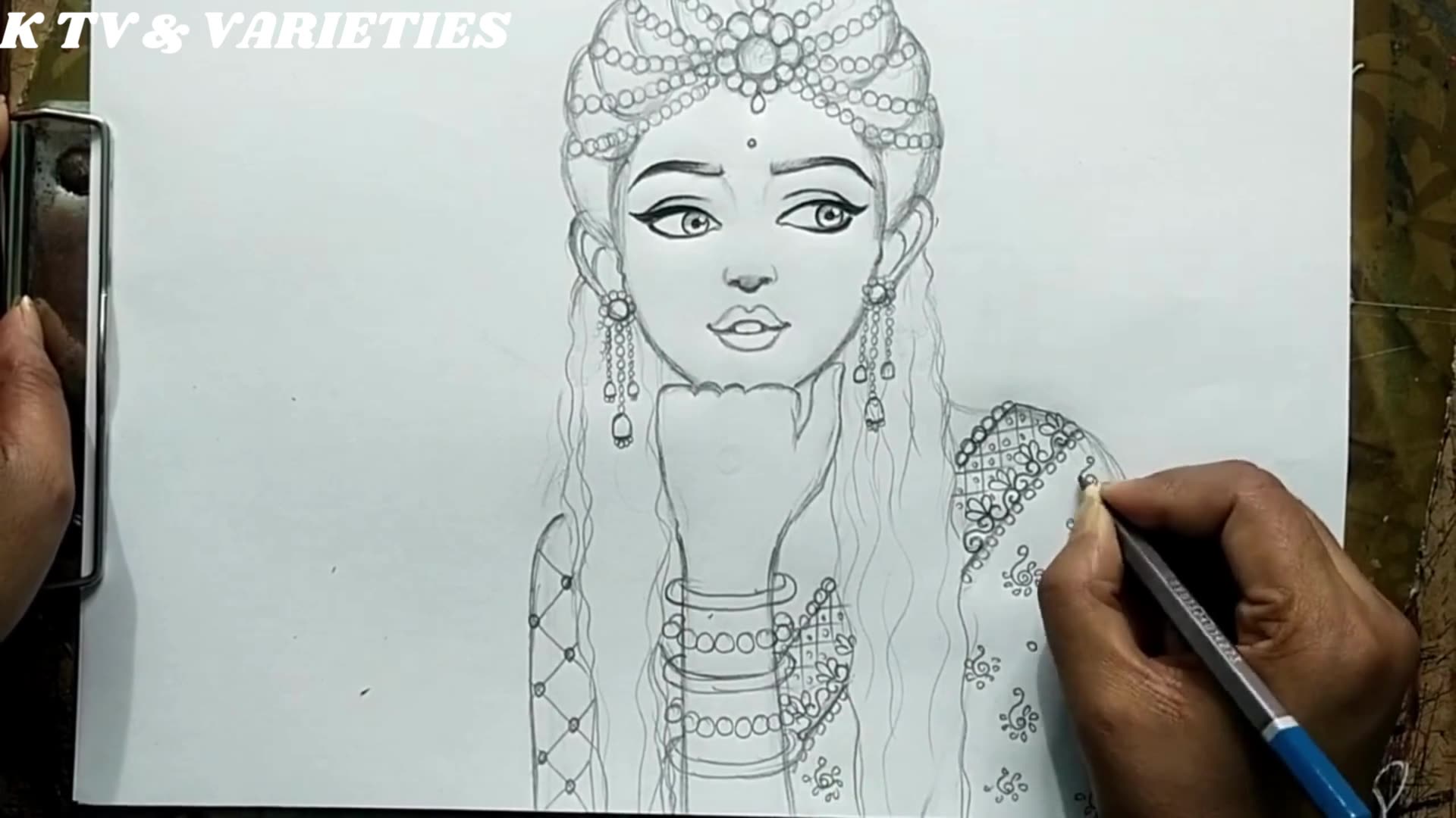 How to draw a traditional marriage picture of a beautiful girl step by ...