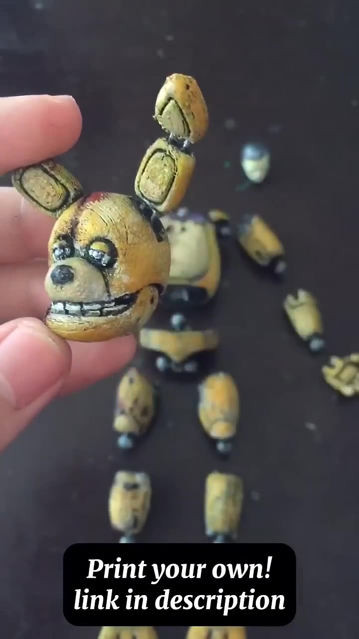 Assembling 3D printed Spring Bonnie Fnaf Movie Figure