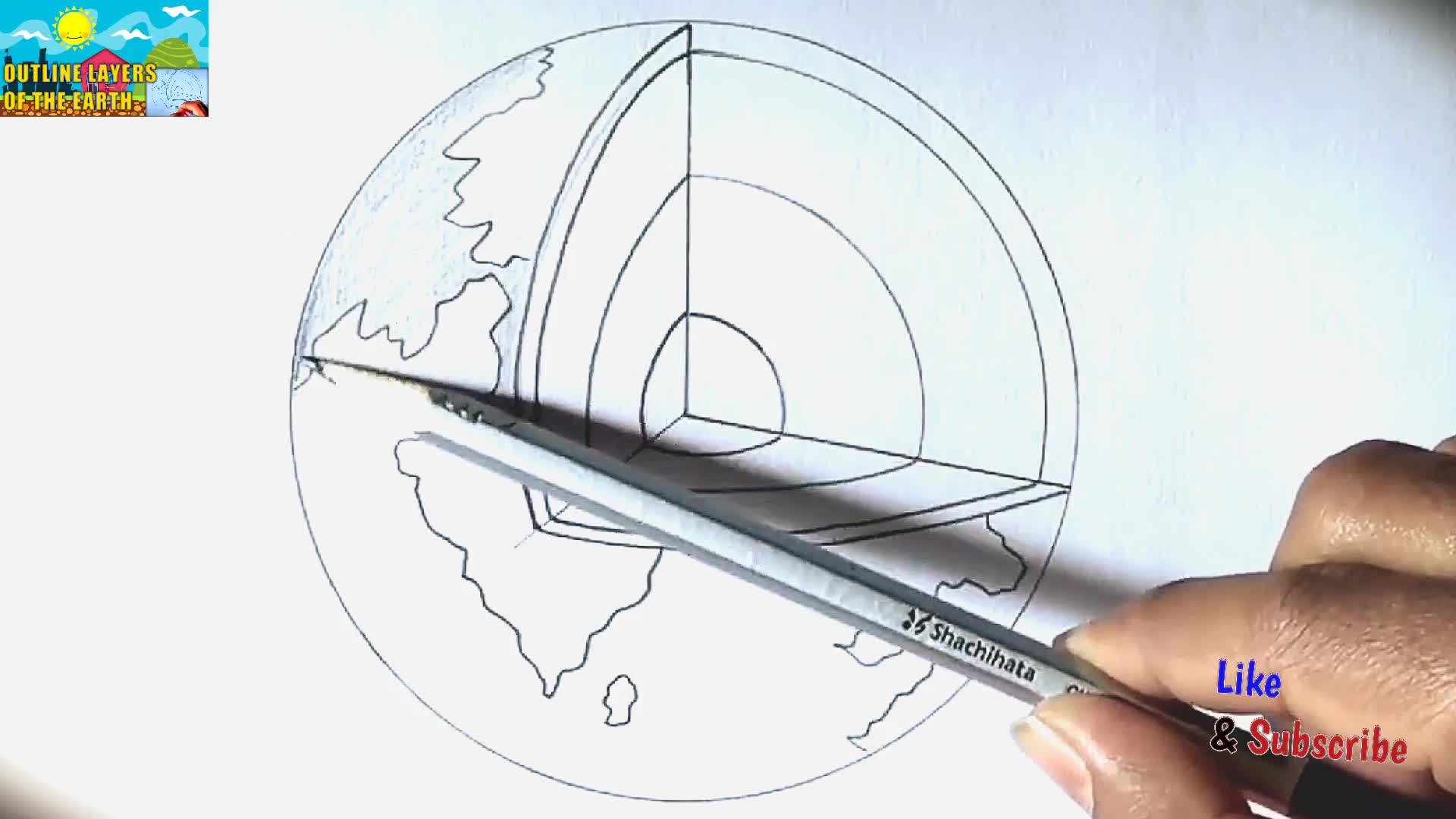 Draw layers of earth step by step। Earth drawing easy earth drawing art ...