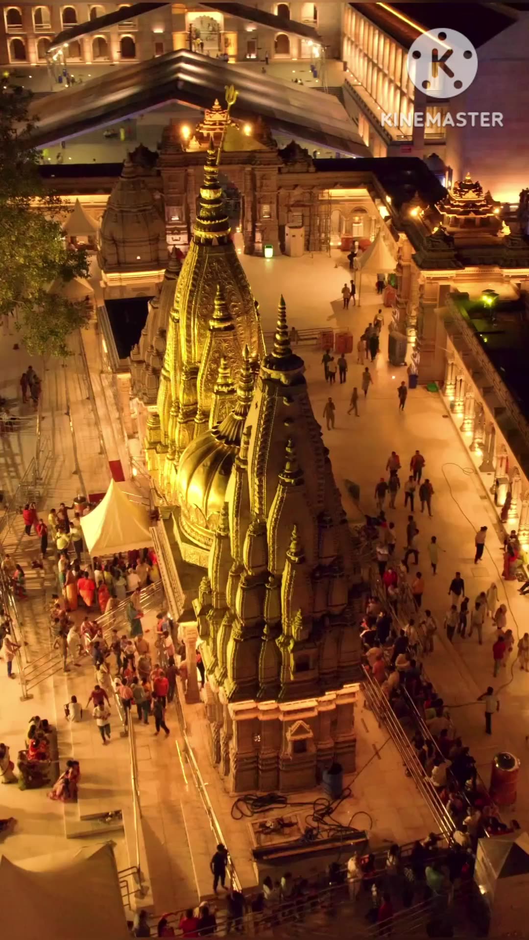 India's kashi golden Temple view by drone