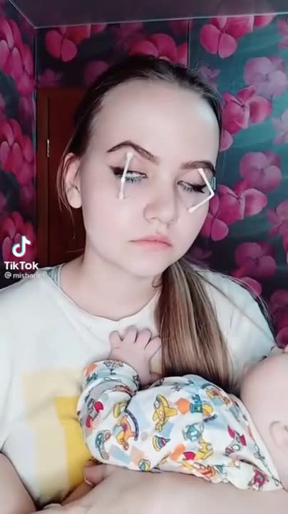 Funny nursing mother