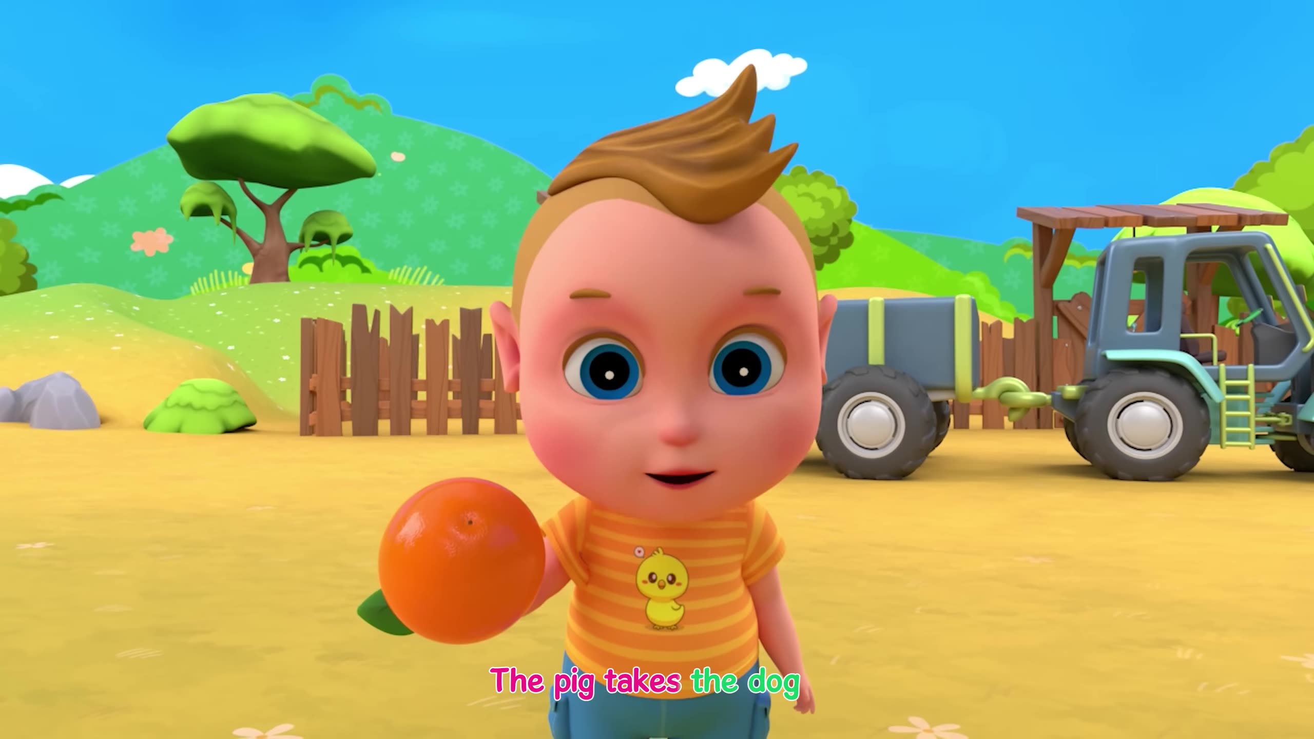 Farmer In The Dell Animal Song and for Kids Dairy Cow Cartoon Nursery ...