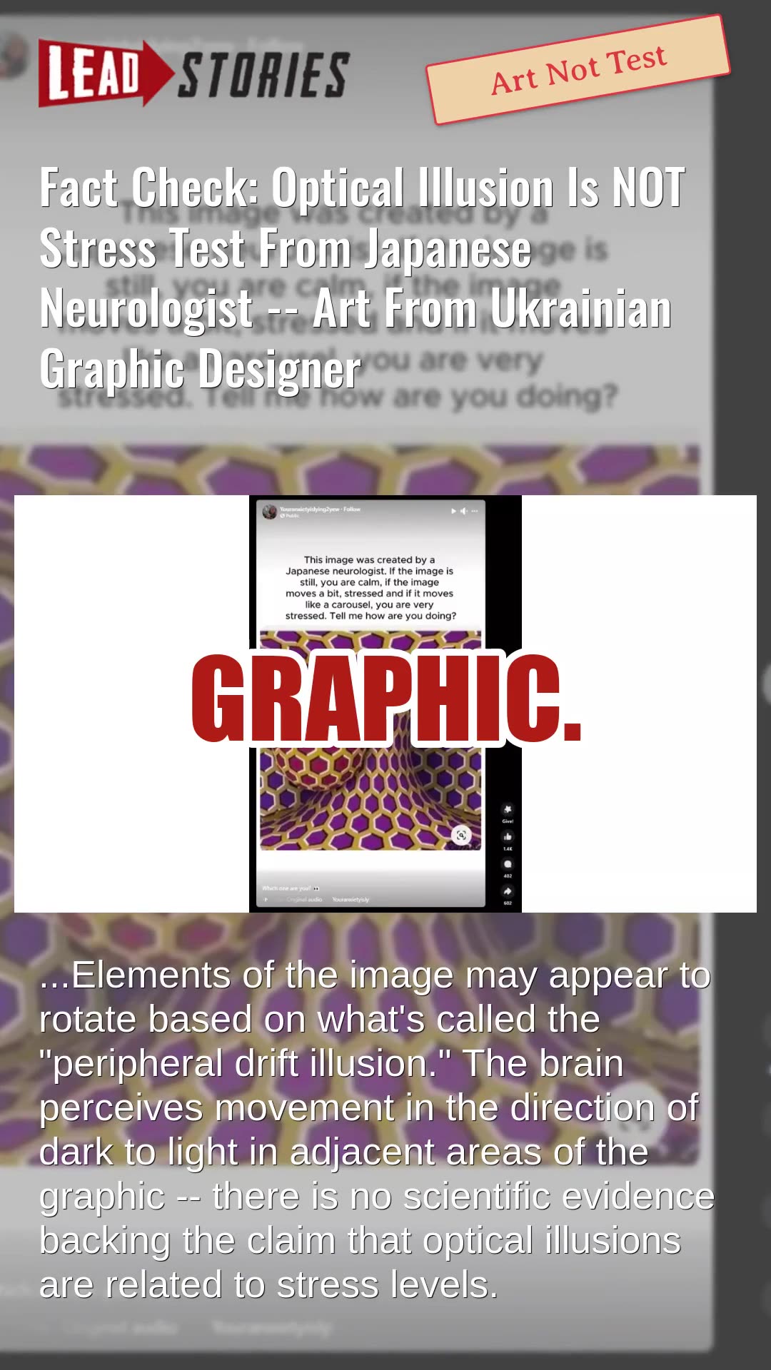 Fact Check: Optical Illusion NOT Stress Test From Japanese Neurologist ...